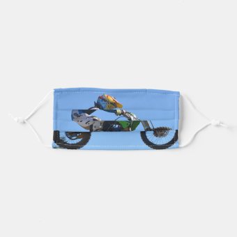 Blue Motocross Adult Cloth Face Mask | Zazzle
