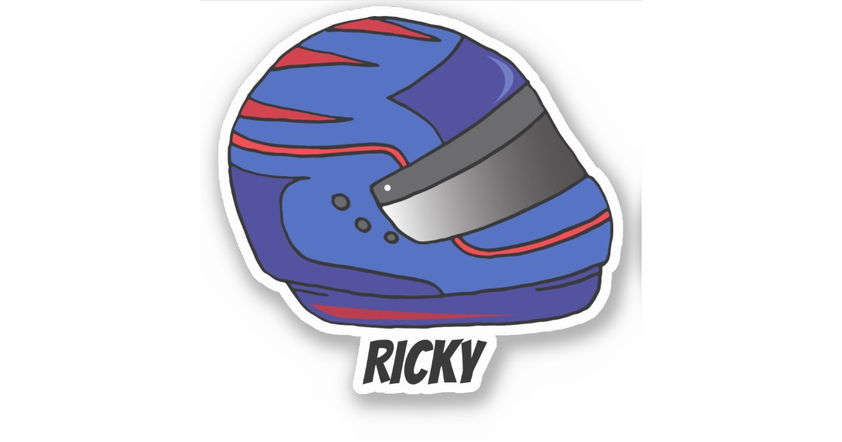 Blue Motorbike Helmet Motor Racing Fan Sticker | Zazzle