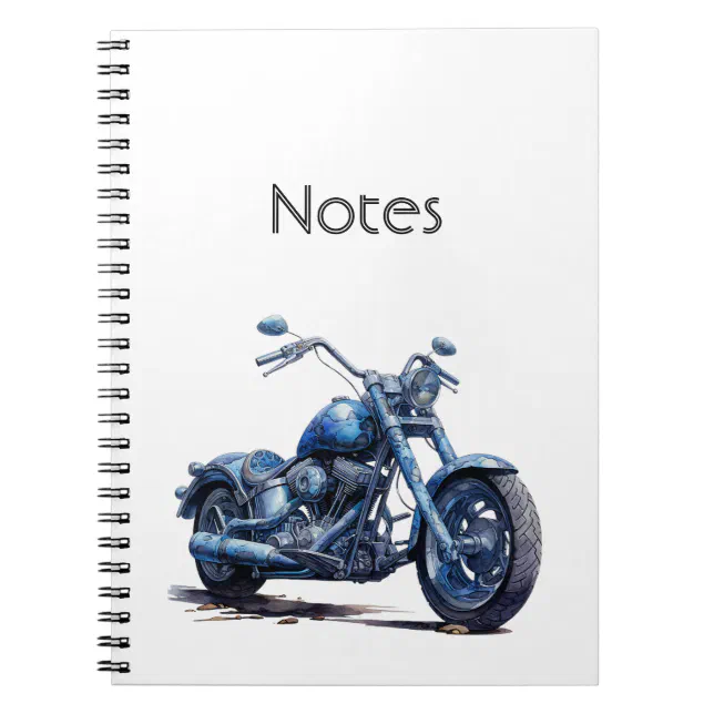 Blue Motorcycle Notebook | Zazzle