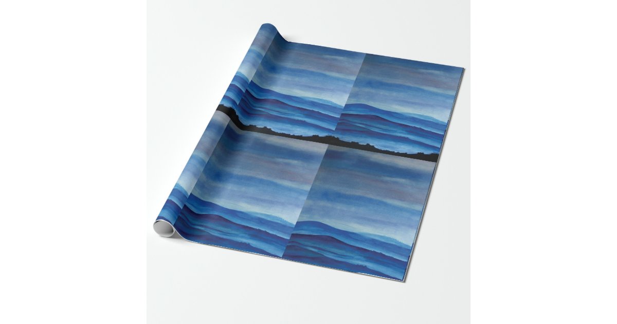 Blue Mountain Landscape Matte Wrapping Paper | Zazzle