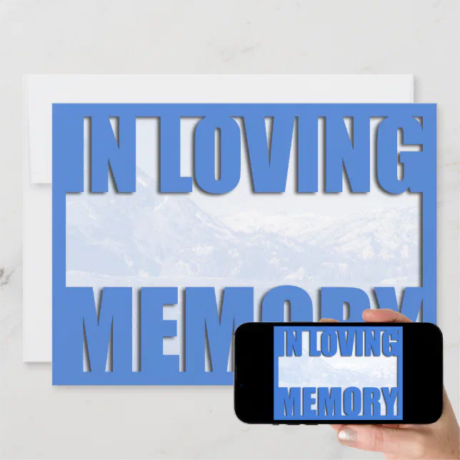 Blue Mountain Loving Memory Funeral Announcement | Zazzle