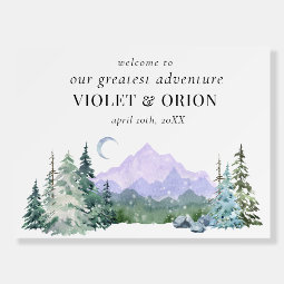 Blue Mountains Rustic Wedding Welcome Sign | Zazzle