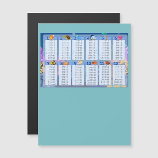 blue Multiplication Table 1-12 Cheat Sheet | Zazzle