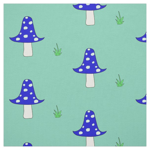 Mushroom Pattern fabric | Zazzle
