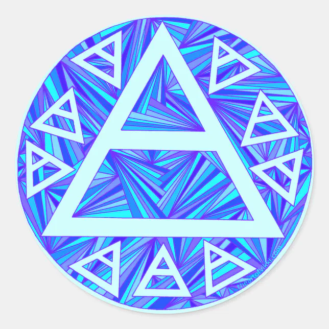 Blue Mystic Air Sign Symbol Plato Ancient Classic Round Sticker | Zazzle