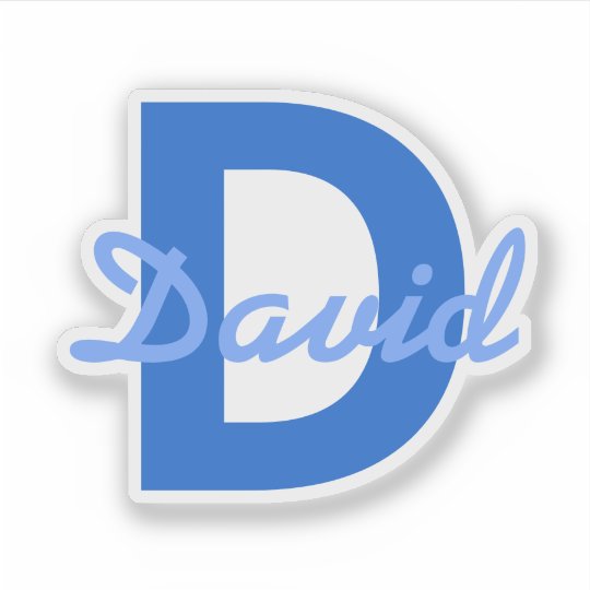 Blue Name & Monogram Sticker | Zazzle.com