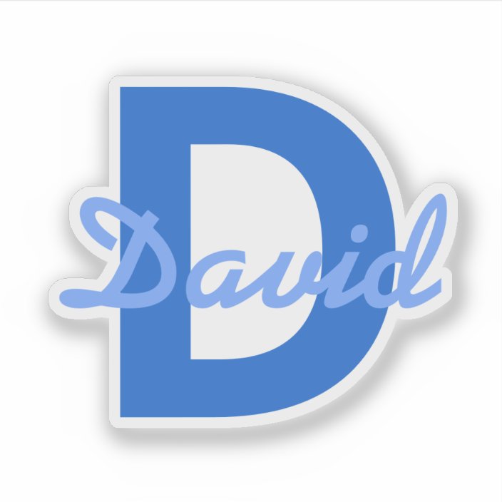 Blue Name & Monogram Sticker | Zazzle.com