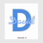Blue Name & Monogram Sticker | Zazzle