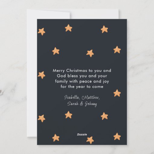 Blue Nativity Religious Christmas Holiday Card | Zazzle