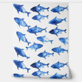 Blue Nautical Fish Watercolor Wallpaper | Zazzle