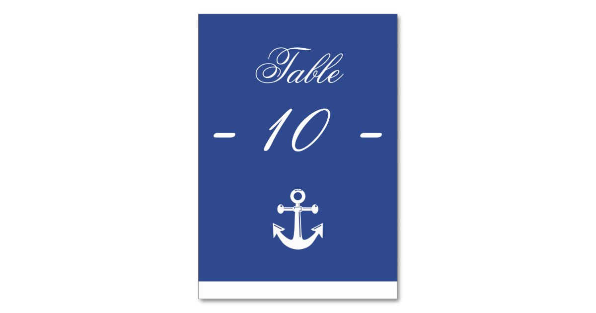 Blue Nautical Wedding Table Cards | Zazzle