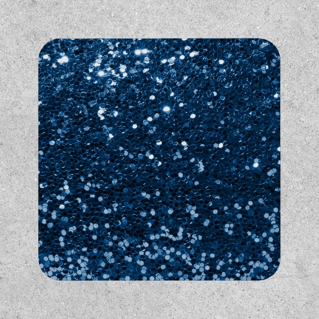 Blue Navy Glitter look Sparkle Sequin Patch | Zazzle