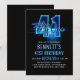 Blue Neon 41st Birthday Invitation | Zazzle