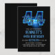 Blue Neon 44th Birthday Invitation | Zazzle