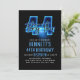 Blue Neon 44th Birthday Invitation | Zazzle