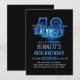 Blue Neon 48th Birthday Invitation | Zazzle