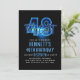 Blue Neon 48th Birthday Invitation | Zazzle