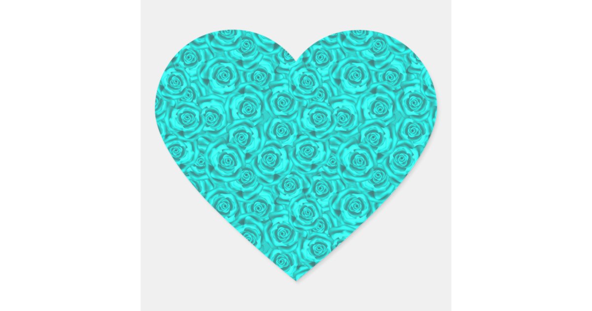 blue neon heart sticker | Zazzle