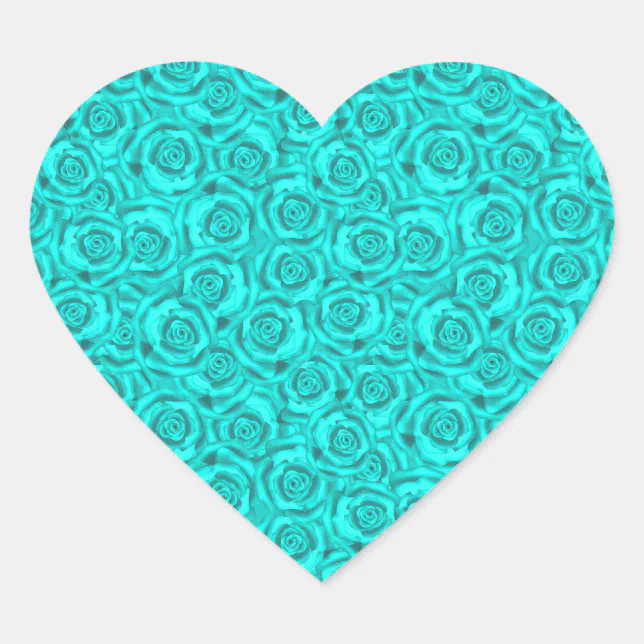 blue neon heart sticker | Zazzle