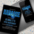 Blue Neon Karaoke Party Birthday Invitation | Zazzle