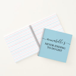 Blue Never Ending To Do List Notebook | Zazzle