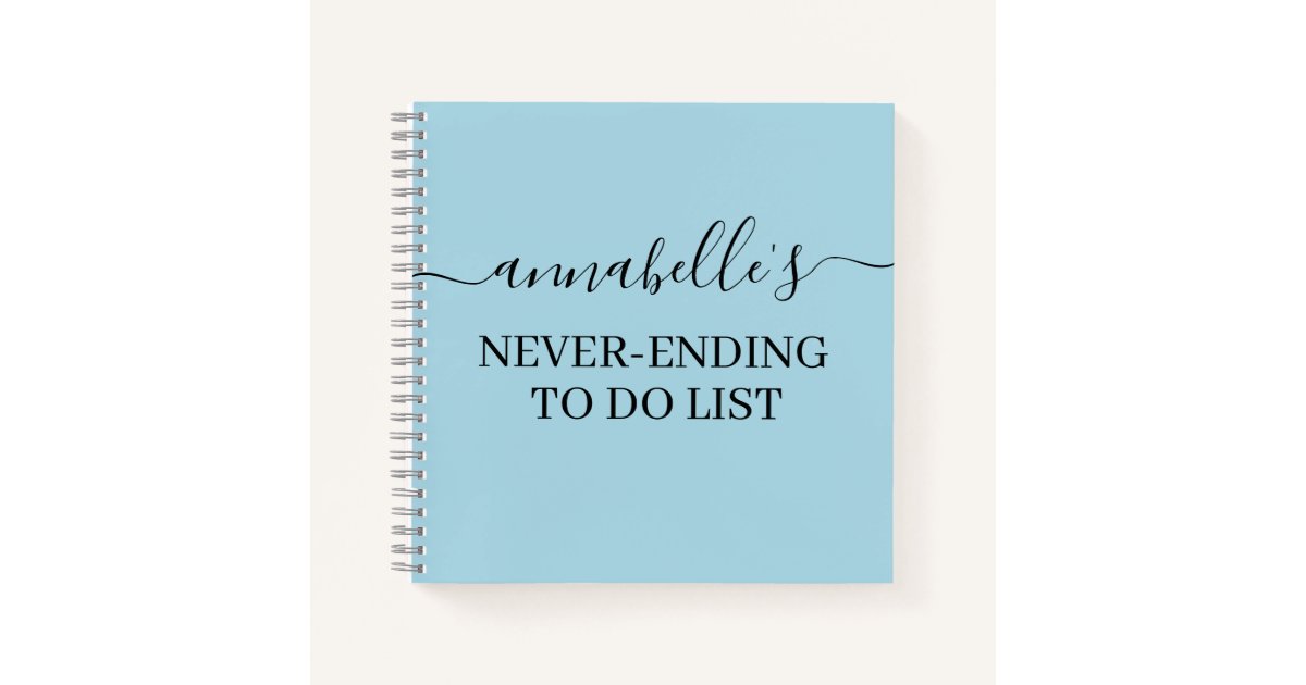 Blue Never Ending To Do List Notebook | Zazzle