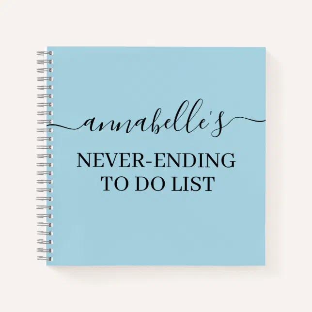 Blue Never Ending To Do List Notebook | Zazzle