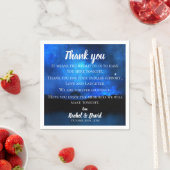 Blue Night Sky Wedding Thank you Message Napkins | Zazzle