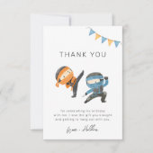 Blue Ninja Party Thank You Card | Zazzle
