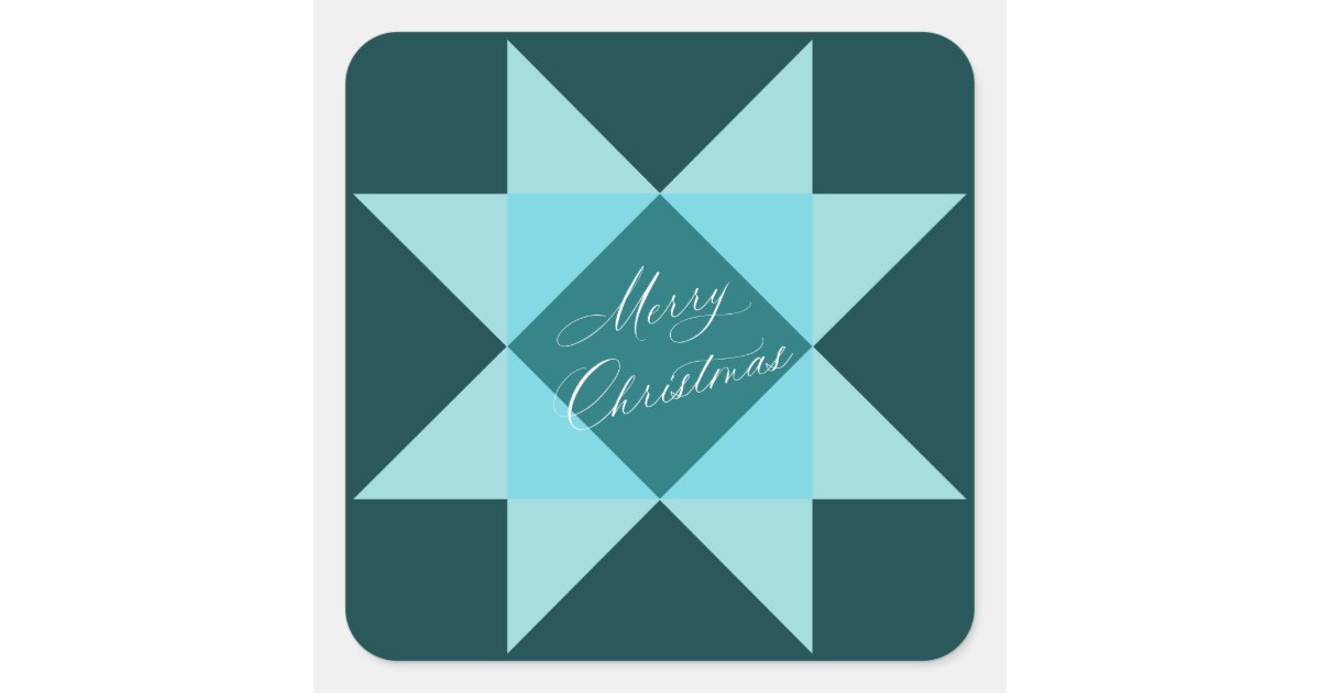 Blue Nordic Star Christmas Square Sticker | Zazzle