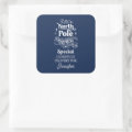Blue North Pole Special OVERNIGHT DELIVERY FOR Square Sticker | Zazzle