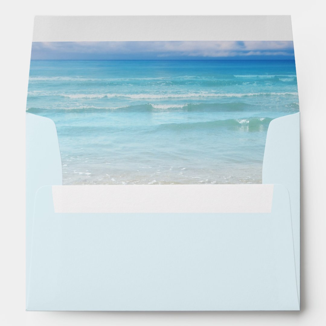 Blue Ocean Beach Envelope | Zazzle