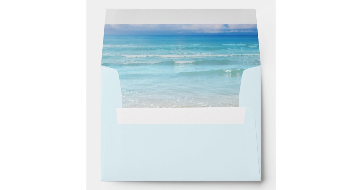 Blue Ocean Beach Envelope | Zazzle
