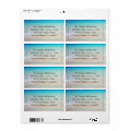 Blue Ocean Beach Sand Printed Text Shipping Labels | Zazzle