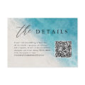 Blue Ocean Beach Wedding QR Code Details Enclosure Card | Zazzle