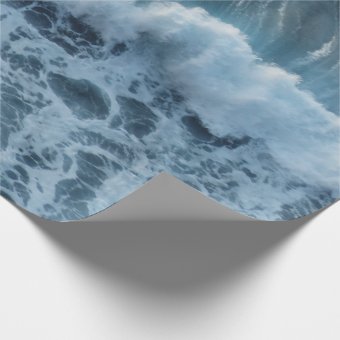 Blue Ocean Nautical Sea Waves Wrapping Paper | Zazzle