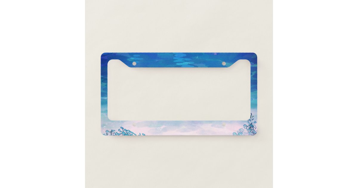 Blue Ocean Sea Beach License Plate Frame | Zazzle