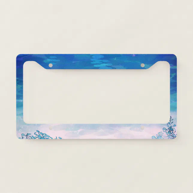 Blue Ocean Sea Beach License Plate Frame | Zazzle