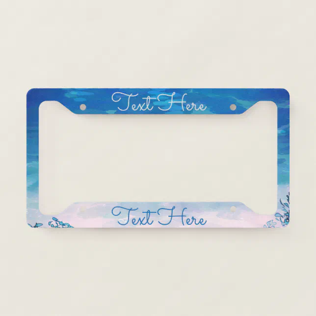 Blue Ocean Sea Beach Personalized License Plate Frame | Zazzle