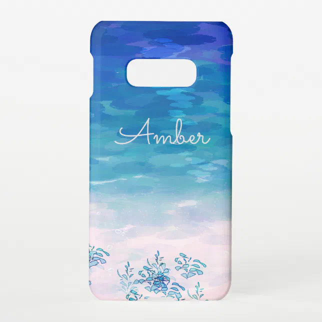 Blue Ocean Sea Beach Personalized Samsung Galaxy Case | Zazzle