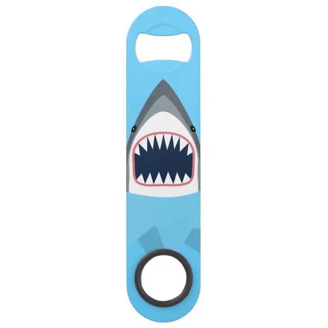 Blue Ocean Shark Attack Bar Key | Zazzle