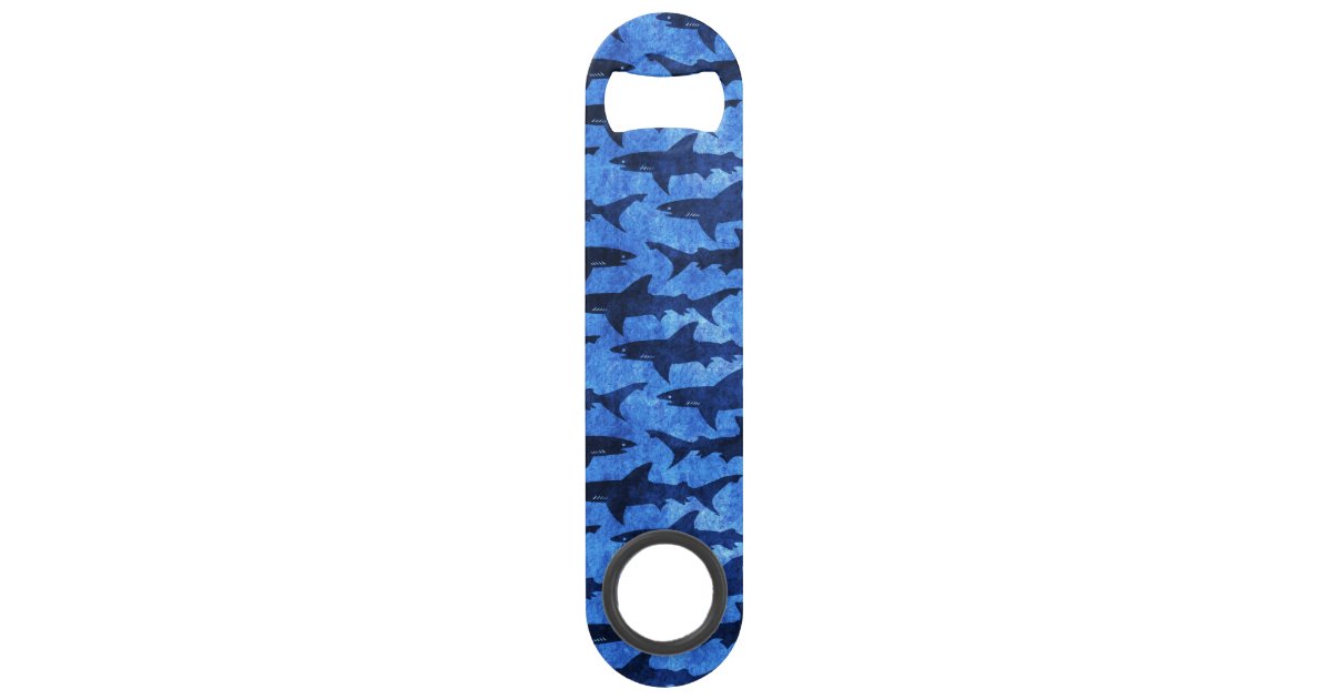 Blue Ocean Shark Attack Bar Key | Zazzle