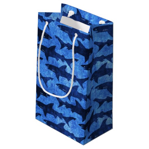 Blue Ocean Shark Attack Small Gift Bag | Zazzle