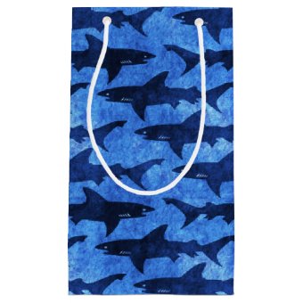 Blue Ocean Shark Attack Small Gift Bag | Zazzle