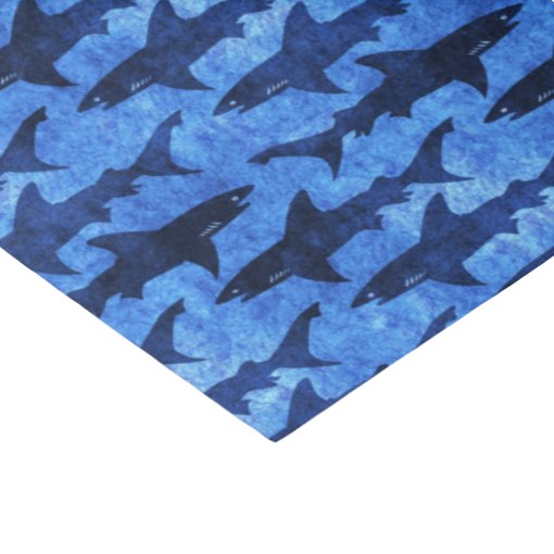 Blue Ocean Shark Attack Tissue Paper | Zazzle