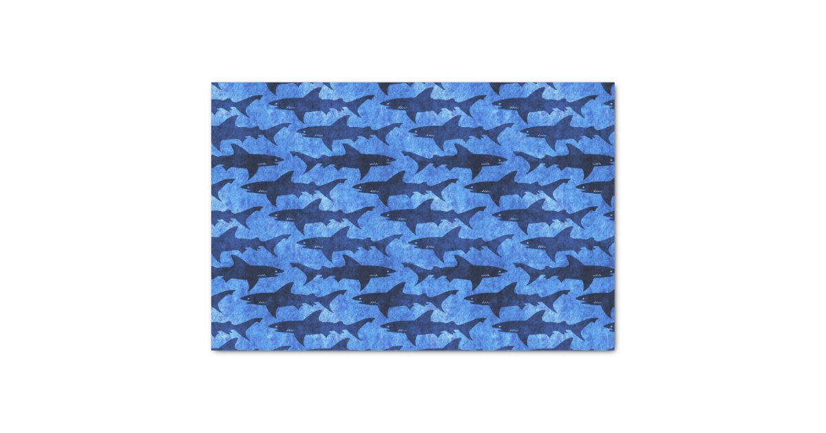 Blue Ocean Shark Attack Tissue Paper | Zazzle