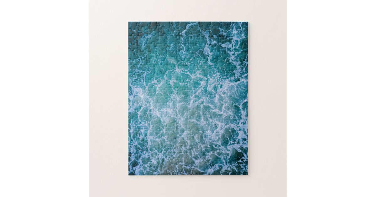 Blue ocean summer beach waves challenging jigsaw puzzle | Zazzle