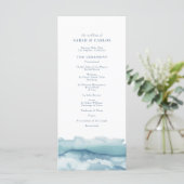 Blue Ocean Watercolor Wedding Program | Zazzle