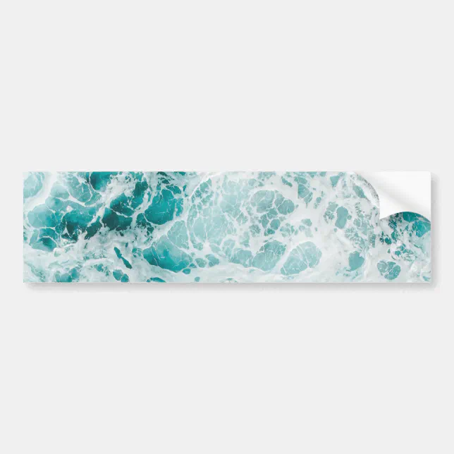 Blue Ocean Wave Bumper Sticker | Zazzle