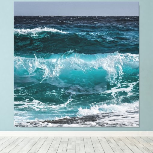 Blue Ocean Waves Canvas Print | Zazzle